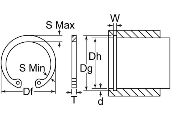 Housing Retaining Ring Internal 1-15/16 Steel ZC MS16625