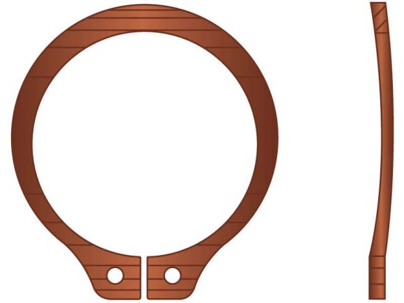 Snap Retaining Ring Bowed External 3/16 Alloy Copper MS16628