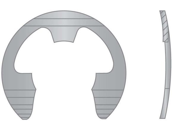 E-Clip Bowed External Retaining Ring Clip 7/32 CRES SS PV