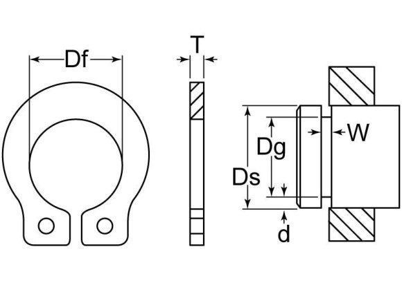 Radial Grip Ring 1/8 Beryllium Copper Plain
