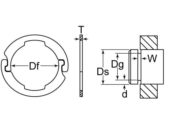 Interlocking External Shaft Ring 2-1/2" Spring Steel ZC
