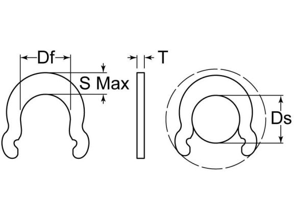 Rotor Clip Radial Grip Ring 1/8 Carbon Spring Steel ZY