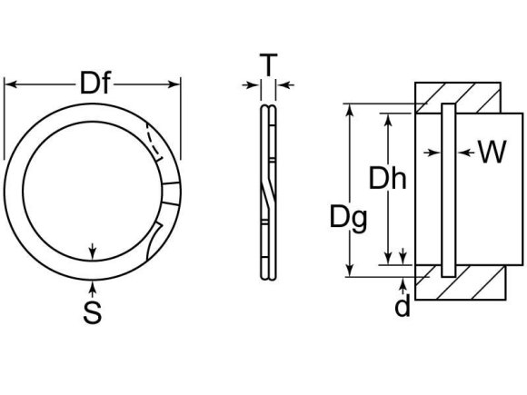 Spiral Retaining Ring Internal HD 12 Steel