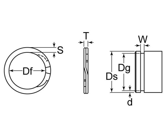 Spiral Retaining Ring External M/HD 5 Stainless Steel