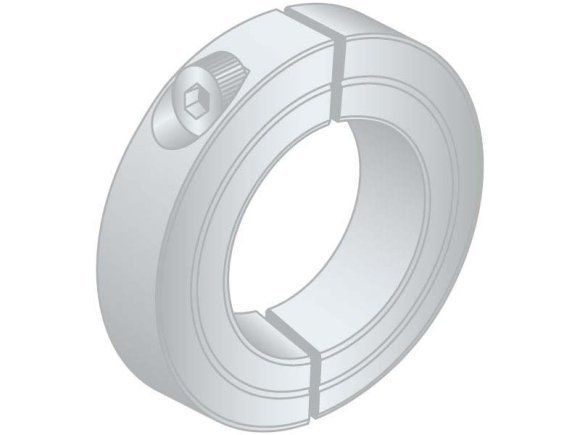 Double Split Collar 24 mm x 10 mm x 9 mm Aluminum Plain