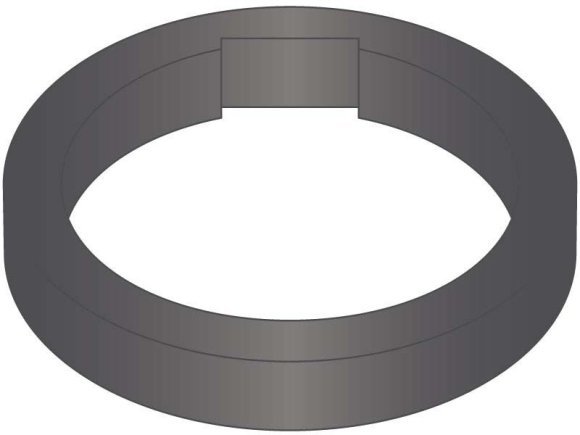 Arbor Spacing Collar 2-3/4x2x3/16 Keyway 1/2x3/16 Steel