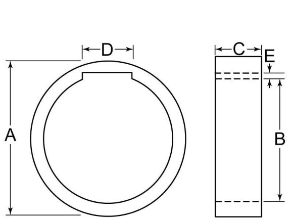 Arbor Spacing Collar 2-3/4x2x3/16 Keyway 1/2x3/16 Steel