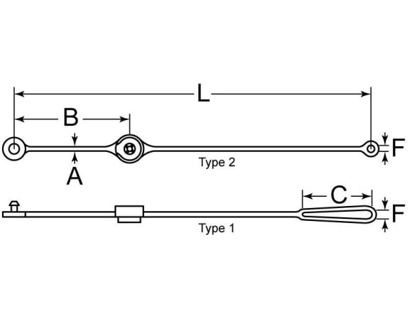 Tether Lanyard 3/32 x 12 Nylon Snap Loop-Terminal