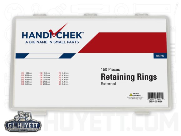 Metric Retaining Ring External Assort 150pc