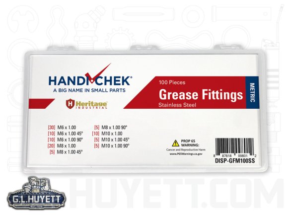 Grease Fitting Metric Stainless Steel Assortment 100pc