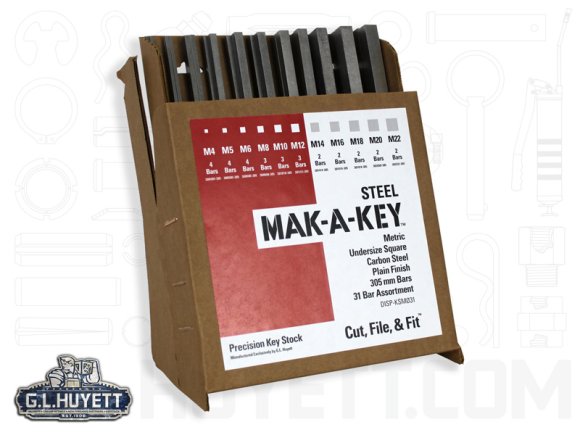 MAK-A-KEY Key Stock Assort 305 mm Metric Undersize 31 PC