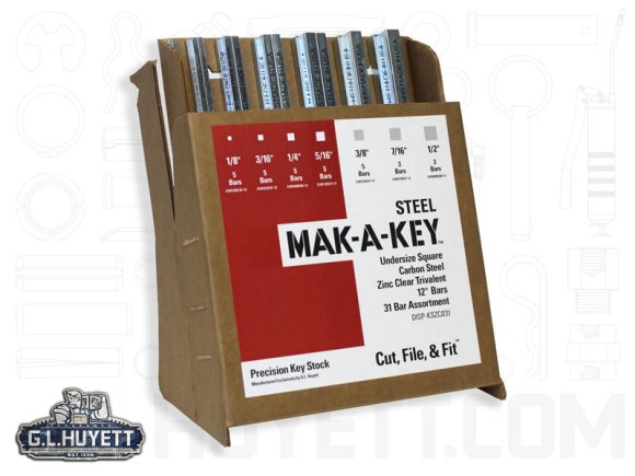 MAK-A-KEY Key Stock Assort 1 Ft Std Grade ZC Undersize 31 PC