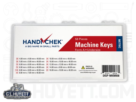 Machine Key Form A Metric Zinc Clear Assortment 58pc