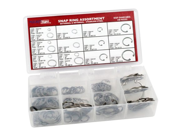 Retaining Ring External & Internal SS Assortment 150pc