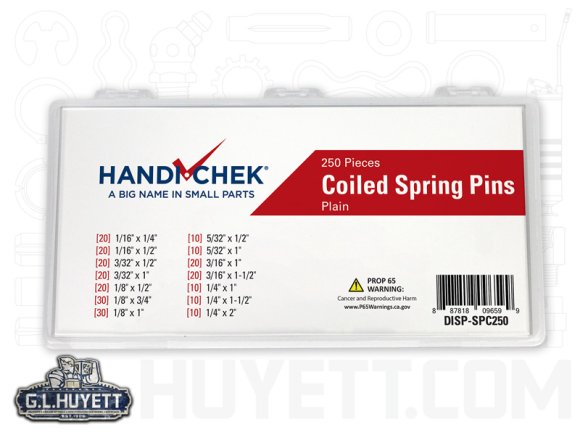 Coiled Spring Pin Assortment 250pc