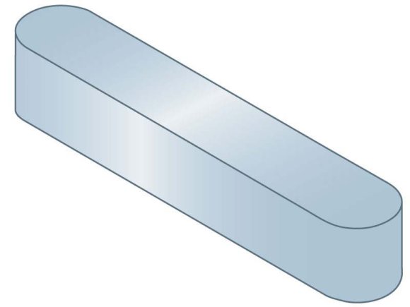 Machine Key M12 x 12 x 40 Form A C45K ZC Triv Undersize