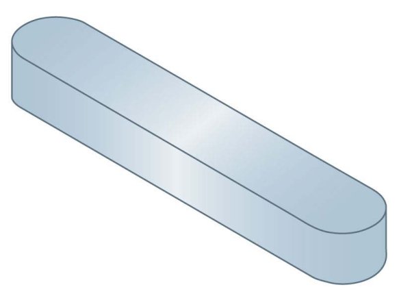 Machine Key M16 x 10 x 40 Form A C45K ZC Triv Undersize