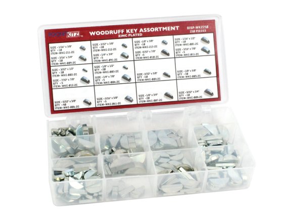 Woodruff Key Assortment Zinc Clear 250 Piece