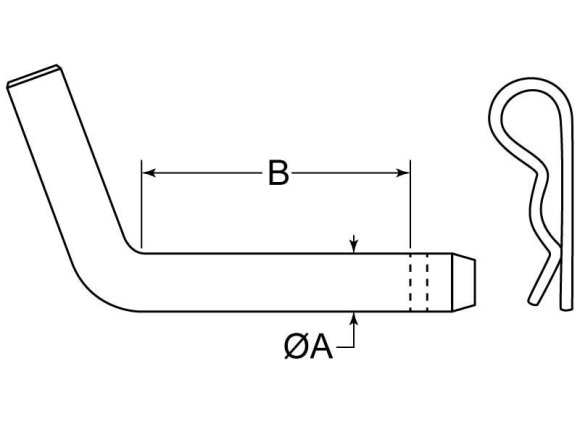 Bent Pin 1/2 x 2-1/2 Carbon Steel Zinc Clear with Bridge Pin
