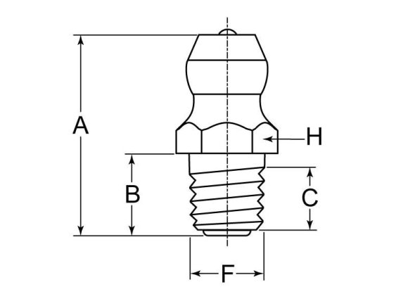 Grease Fitting Zerk M6x1 Taper Thread Steel Zinc Clear Triv