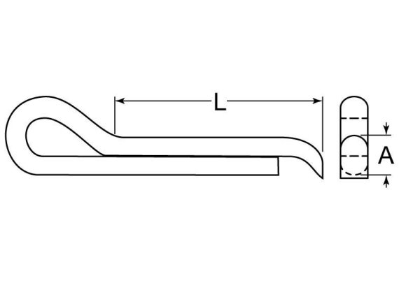Cotter Pin Hammerlock 1/16 x 3/4 Carbon Steel Zinc Clear