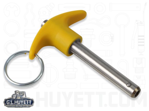 Positive Lock Pin 1/2" x 2" T-Handle Yellow