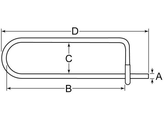 Safety Pin Tension 1/16 x 2-1/2 Spring Wire Zinc Clear