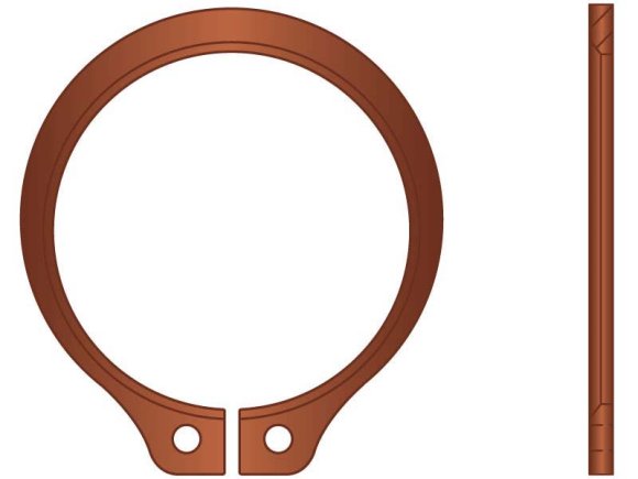 Snap Retaining Ring Beveled External 1.772 Copper MS16630