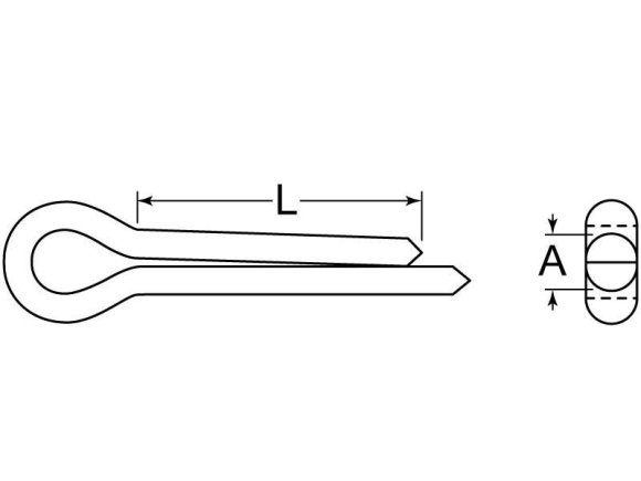 Cotter Pin 3/32 x 1-1/4 321 Stainless Steel Black MS9245