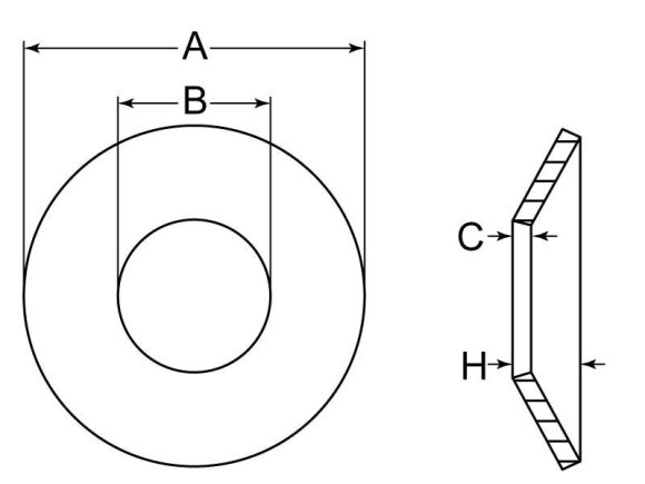 Belleville Disc Spring Washer M28.0 x 12.2 x 1.25 Steel