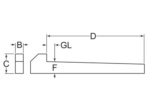 Gib Head Machine Key 1/2 x 2