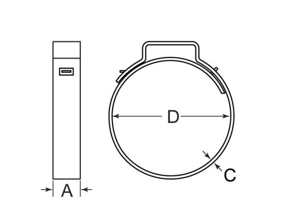 Hose Clamp Adjustable 16-Position M94.5-120.2 SS