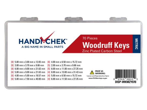 Woodruff Key Metric CS ZY Assort 70pc