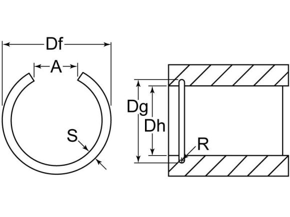Round Internal Retaining Ring M25 Spring Steel