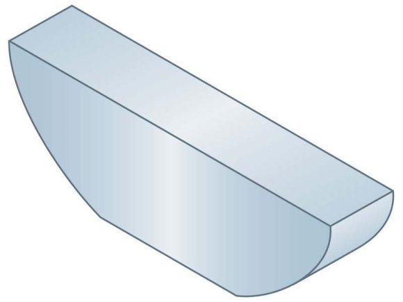 Woodruff Machine Key 3/32 x 3/8 Carbon Steel Zinc