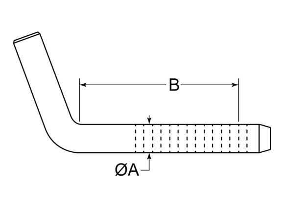 Adjustable Bent Pin 1-1/4 x 8 Low Carbon Steel Zinc