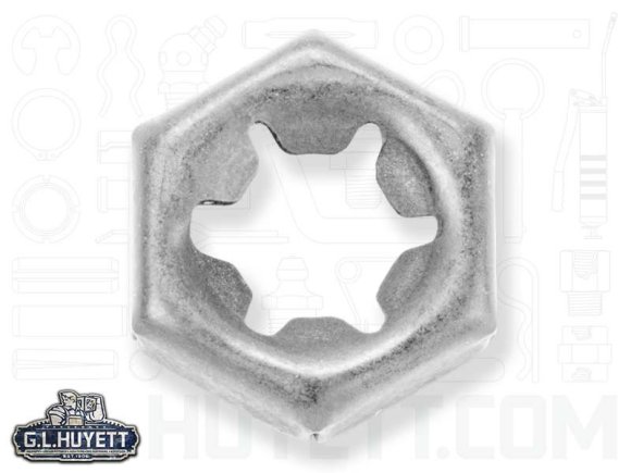 Locknut 1-1/8 Screw Size 3/4-10 6 Notch Dacromet Silver