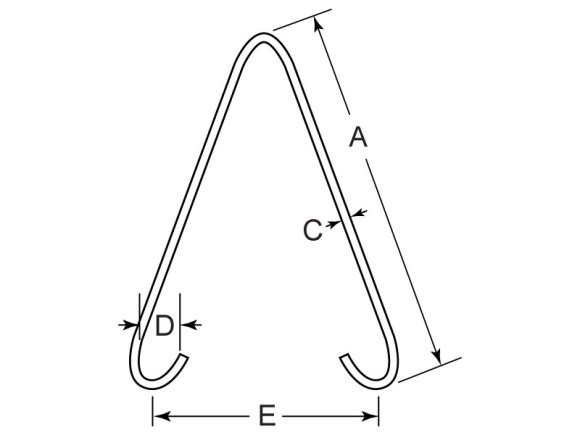 V-Hook Side Mount 11 Ga. Zinc