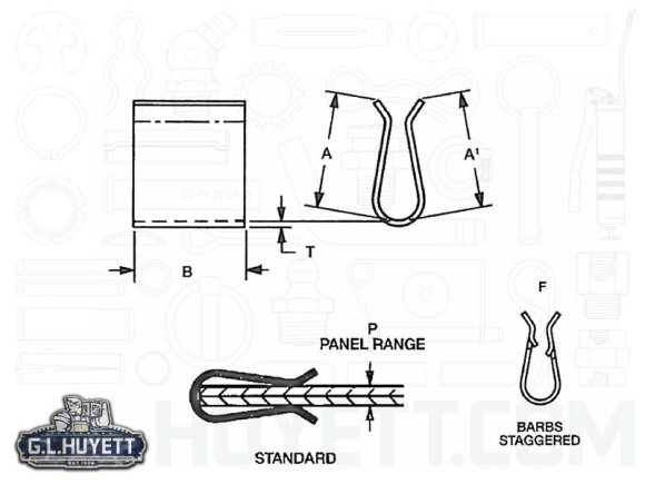 U-Clip Panel Thickness .125-.187 P.O