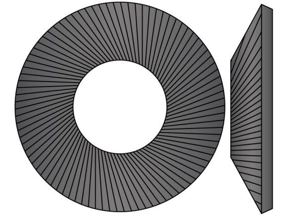 Belleville Disc Spring Washer Serrated M5.5 x 0.5CS ZG Bolt 3