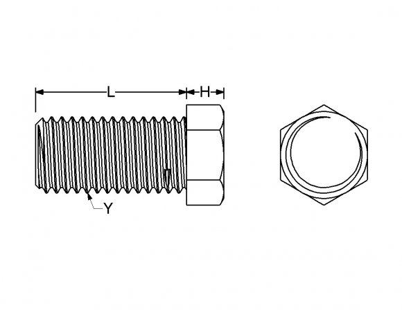 Hex Head Machine Screws #8-32 x 1 in 316 SS