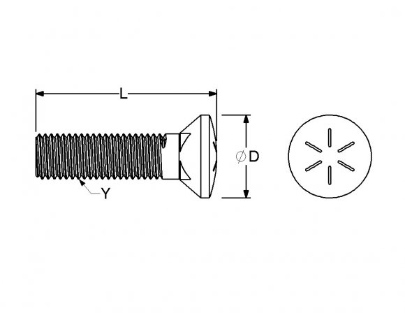 Dome Head Plow Bolts 3/4-10 x 3 in Steel