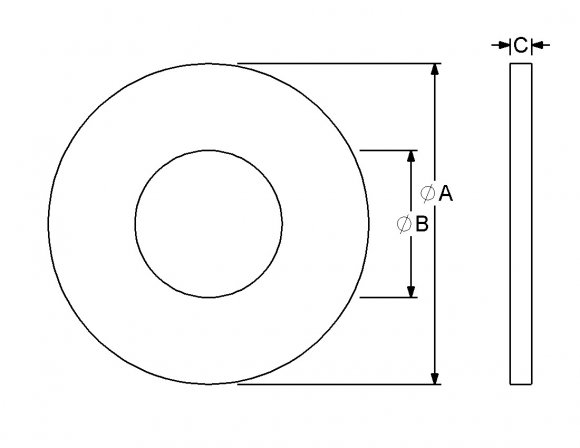 Flat Washers M14 x 28 Steel