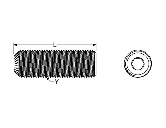 Headless Set Screws #8-32 x 1/2 in Steel BO