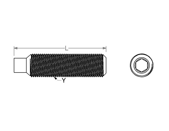 Headless Set Screws M8 x 1.25 x 8 DIN 915 45H Steel