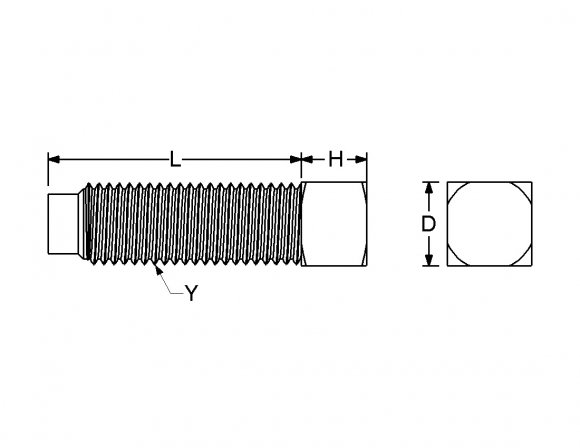 Square Head Set Screws 3/4-16 x 3-1/2 in Hard Steel
