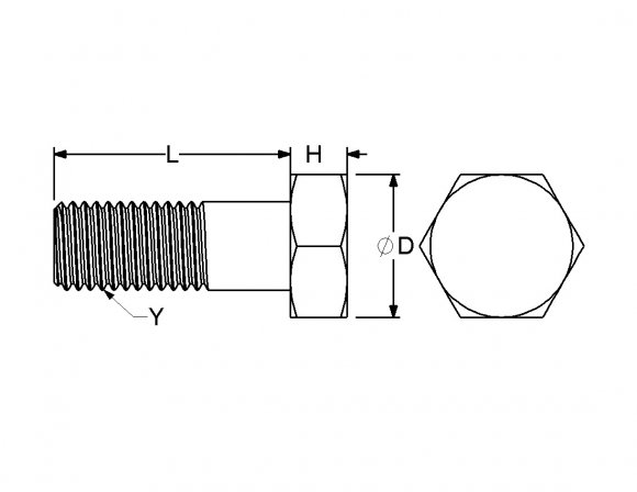 Structural Hex Bolts 5/8-11 x 4 in A307 B Steel
