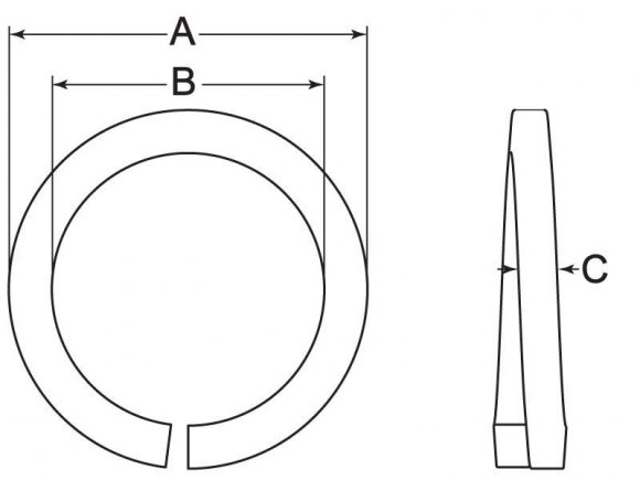Split Lock Washers M18 x 29.4 18-8 SS