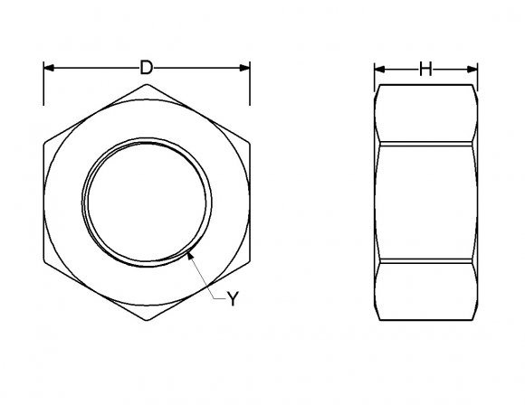 Hex Nuts M16 x 2.00 x 14.5 DIN 934 A4-70 SS