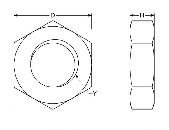Jam Hex Nuts M20 x 2.00 x 9.6 04 Steel